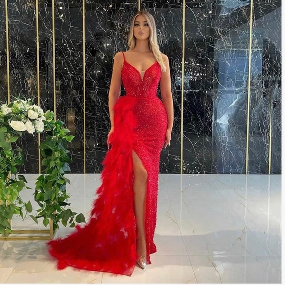 Dresses | Red Formal Prom Dress Evening Gown | Poshmark
